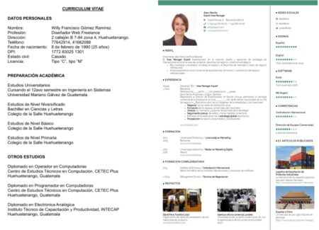 8 Ejemplos de Currículum Formal para Descargar Gratis - MD Pajedrez